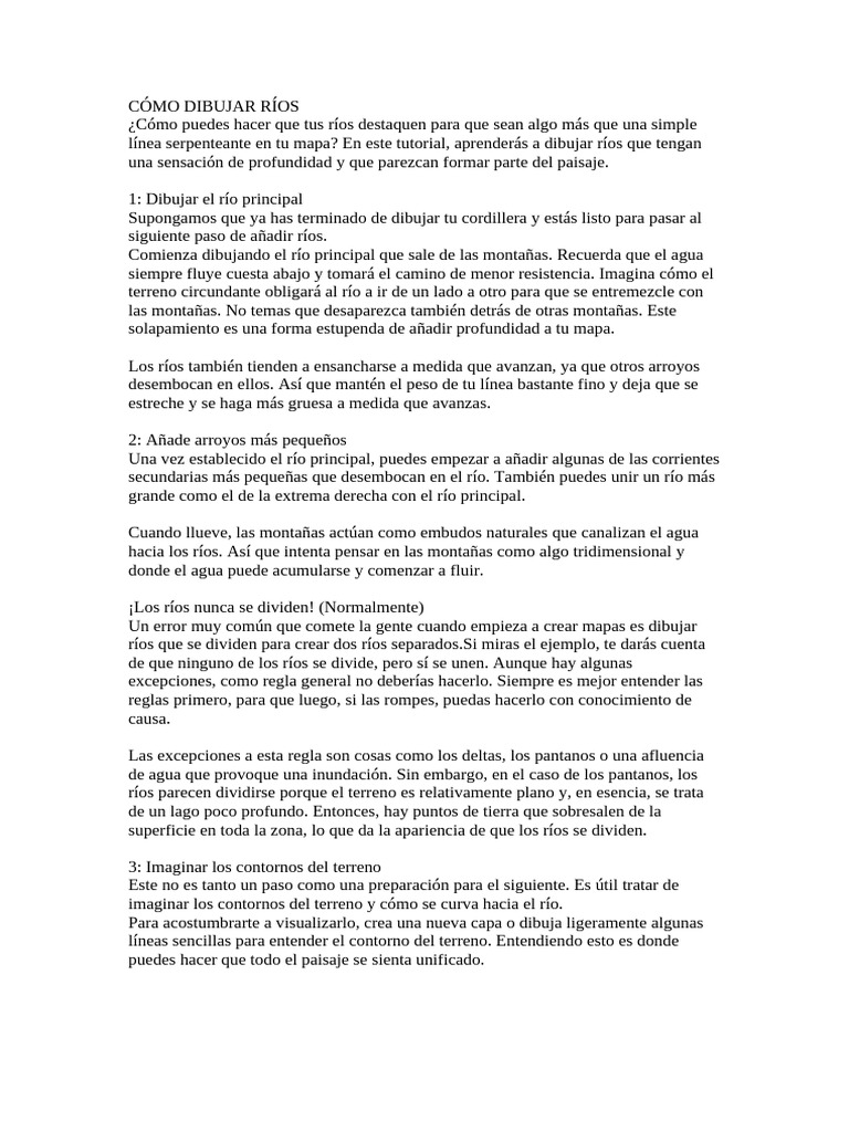 Cómo dibujar ríos fácilmente | PDF | Río