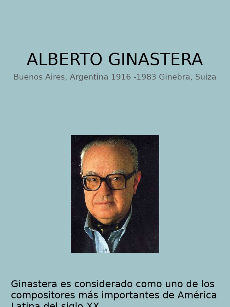 Alberto Ginastera | PDF | Composiciones Musicales | Musicología