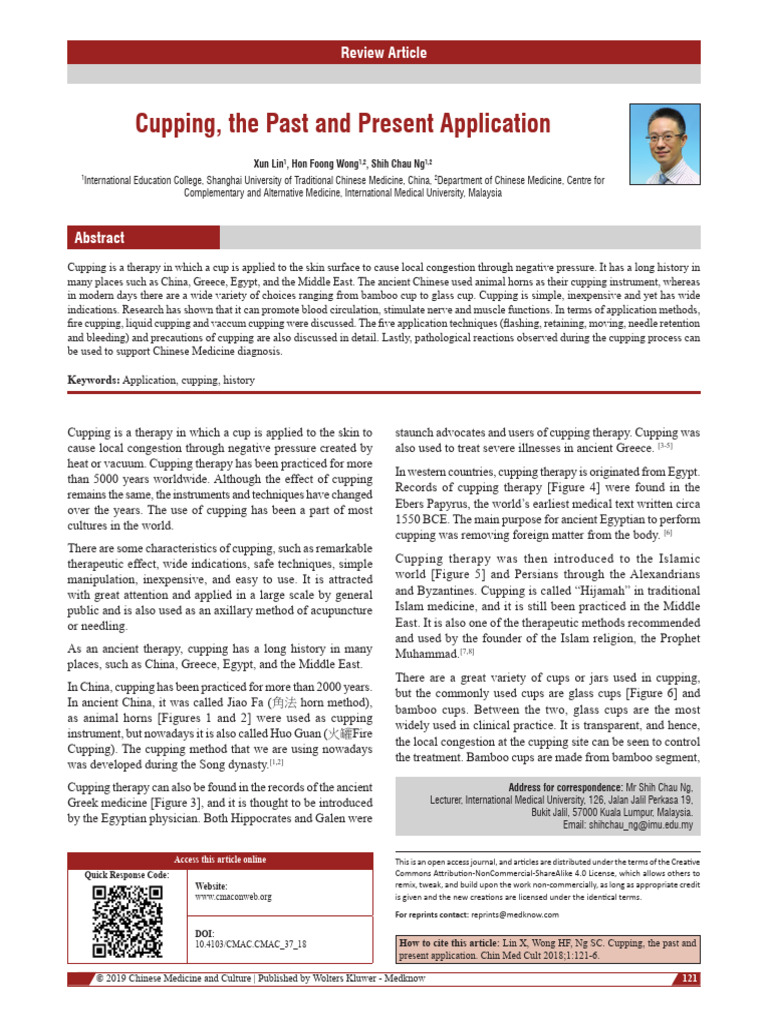 Cupping Therapy: History and Techniques | PDF | Traditional Chinese ...