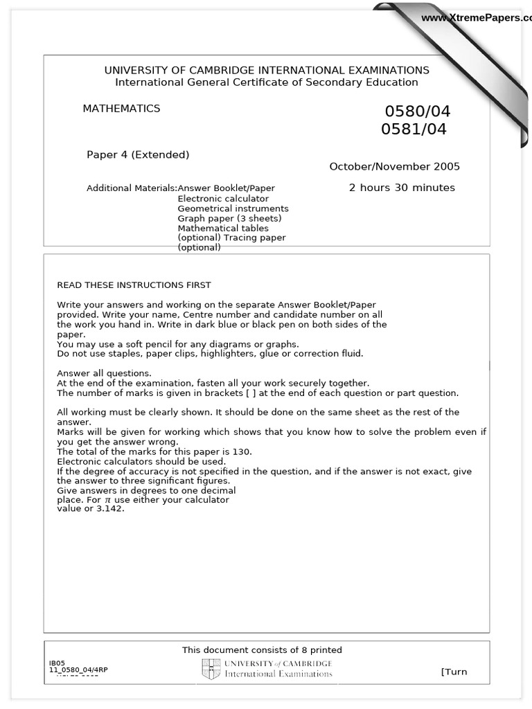 Main October November 2005 University of Cambridge International ...