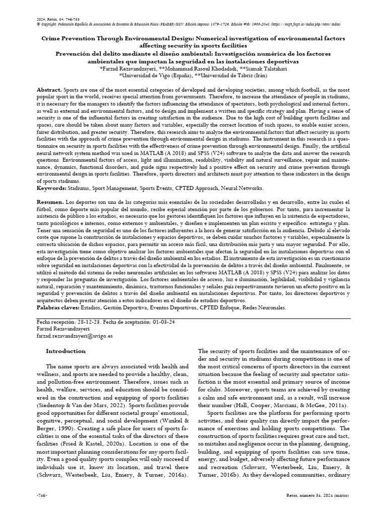 Environmental Design for Sports Security | PDF | Statistics