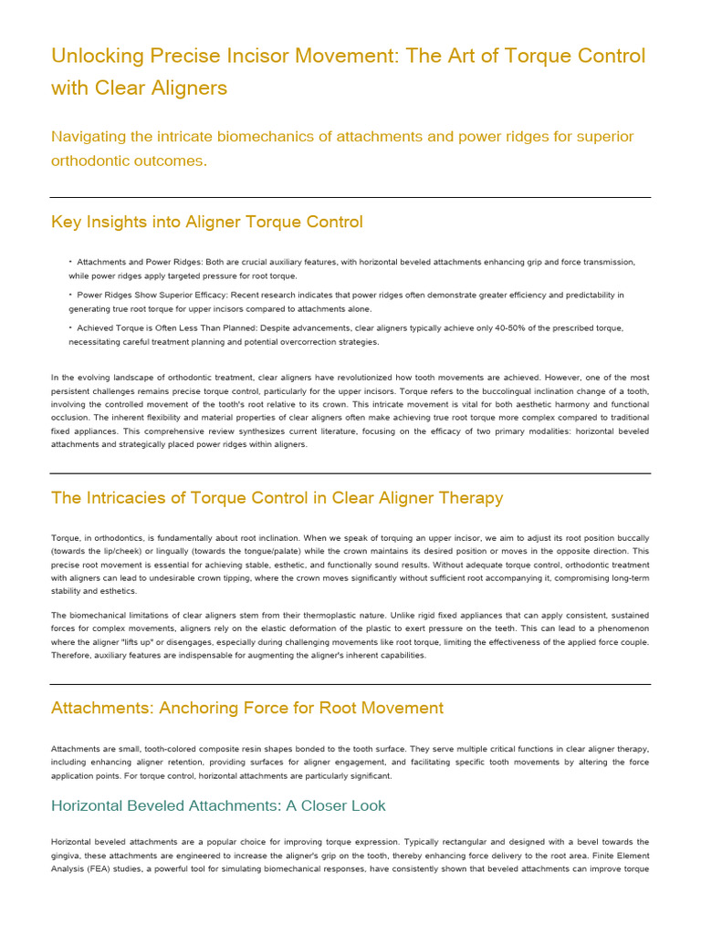 Unlocking Precise Incisor Movement - The Art of Torque Control With ...