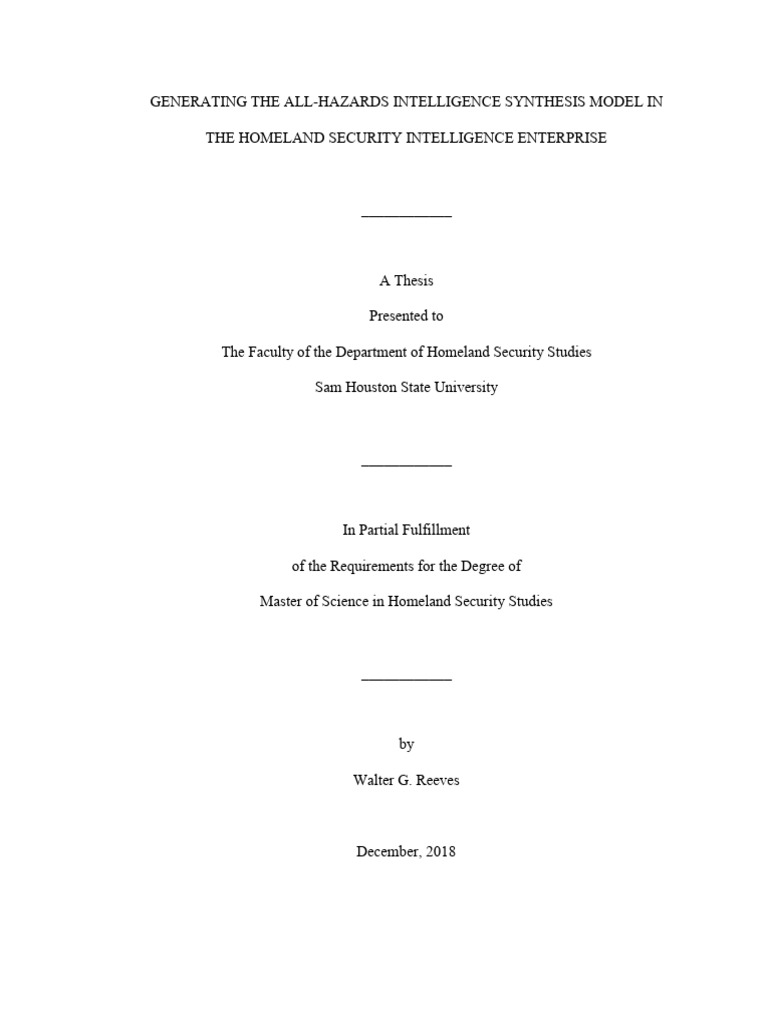 Homeland Security | PDF | System | Analysis