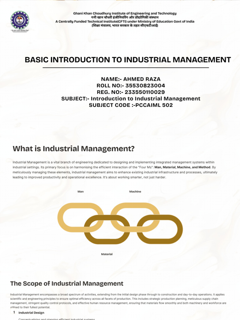 Introduction To Industrial Management | PDF
