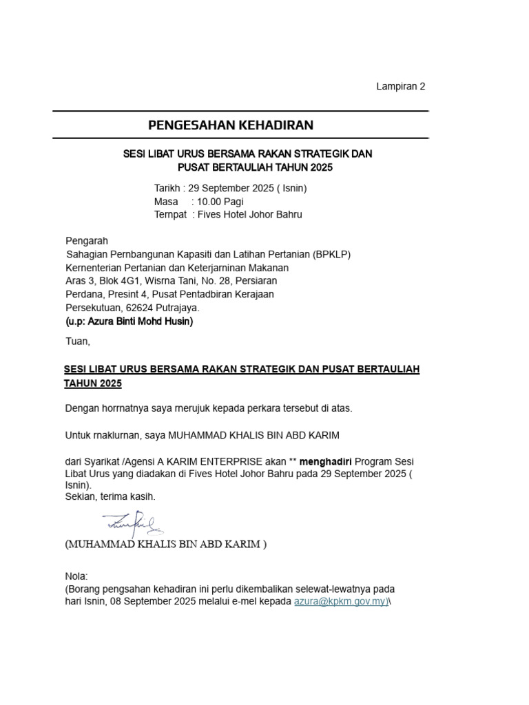 Pengesahan Kehadiran | PDF