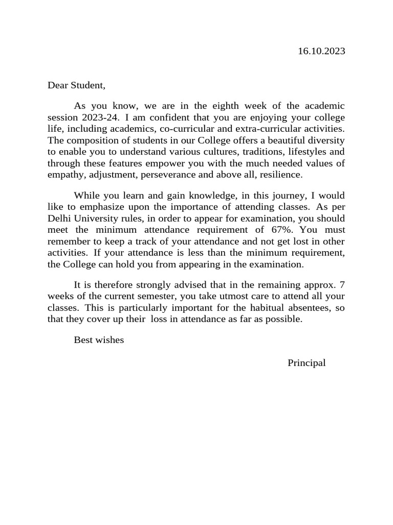 Importance of Class Attendance for Students | PDF