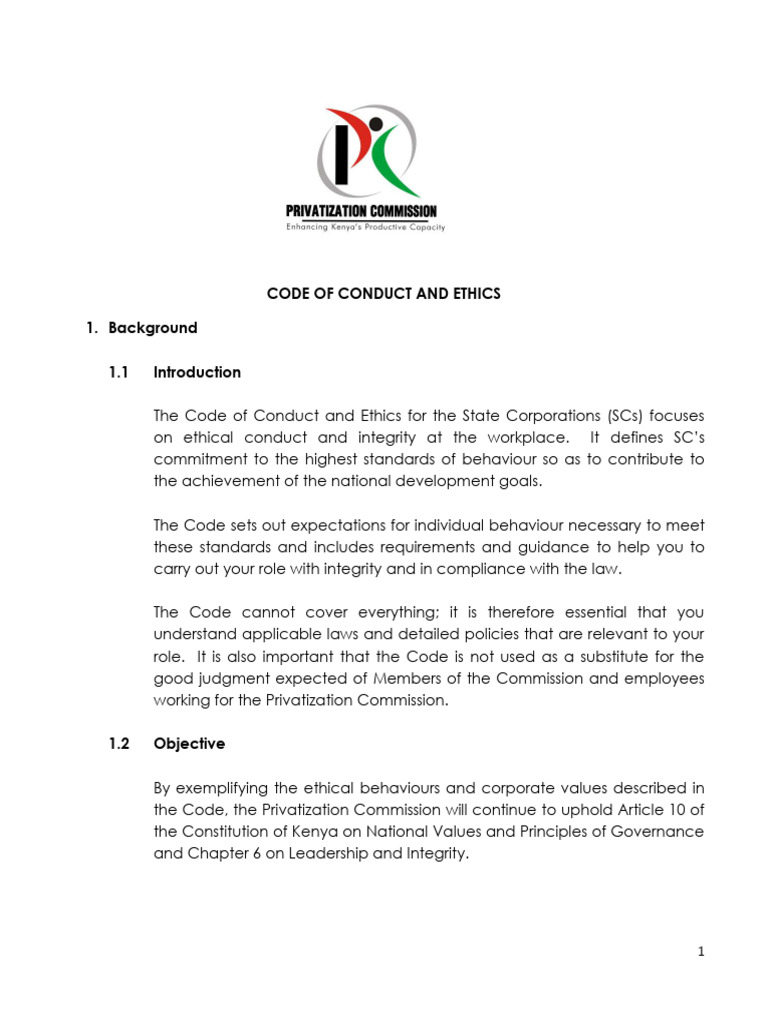 Mwongozo Code of Conduct Overview | PDF | Conflict Of Interest | Integrity