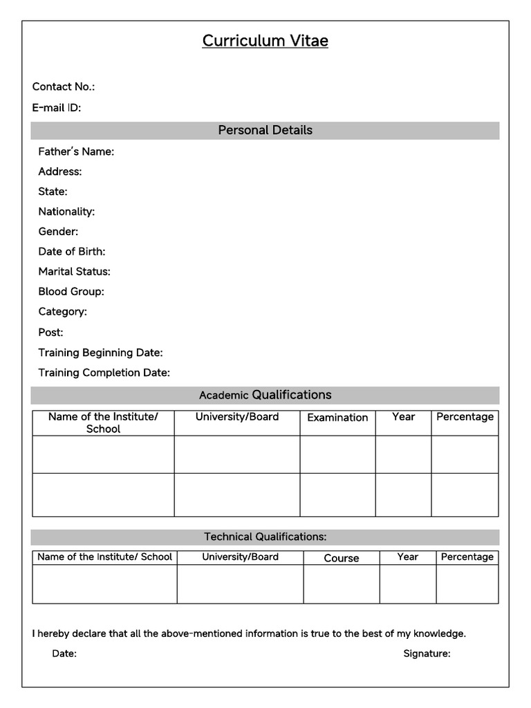 Empty CV | PDF