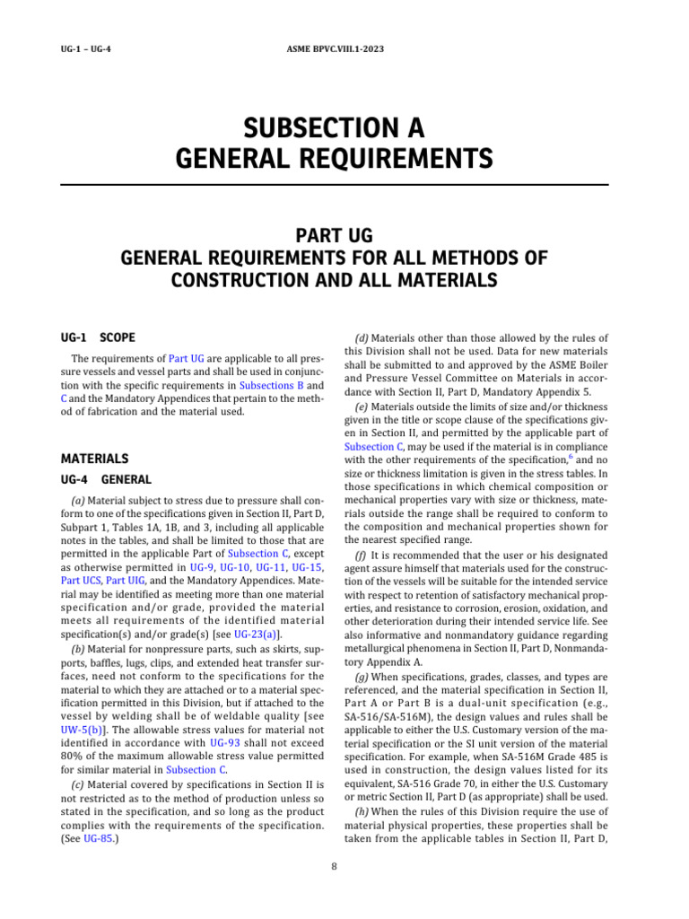 Asme BPVC 2023 Section Viii Div. 1 | PDF | Pipe (Fluid Conveyance ...