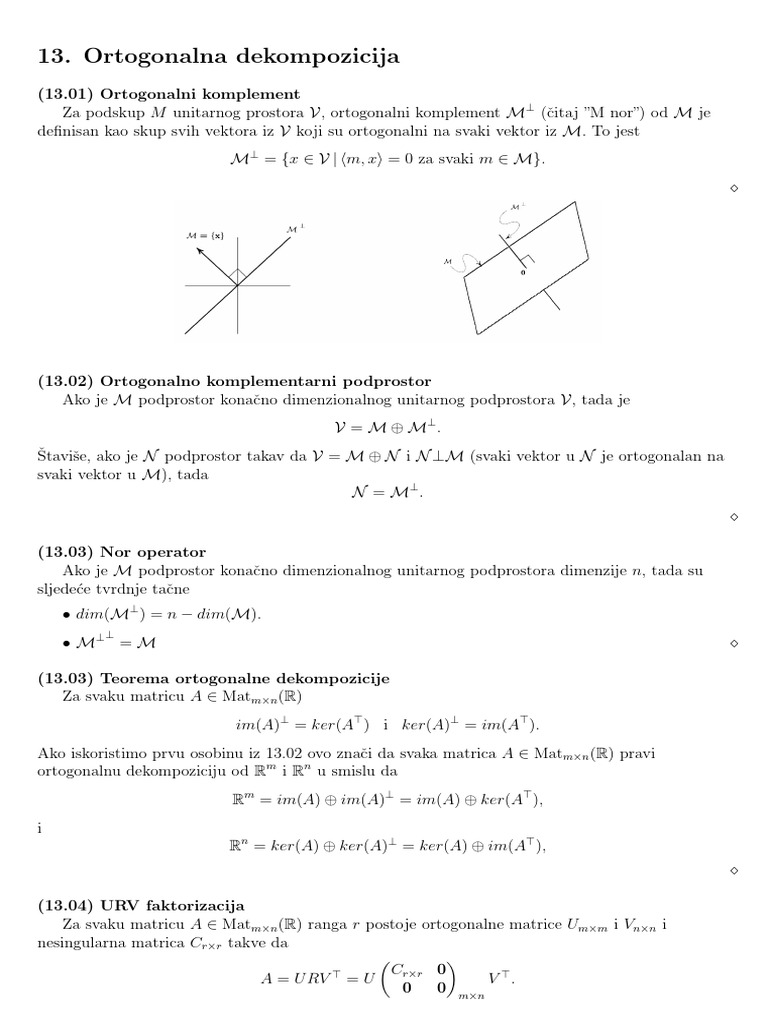 13 Ortogonalna Dekompozicija | PDF