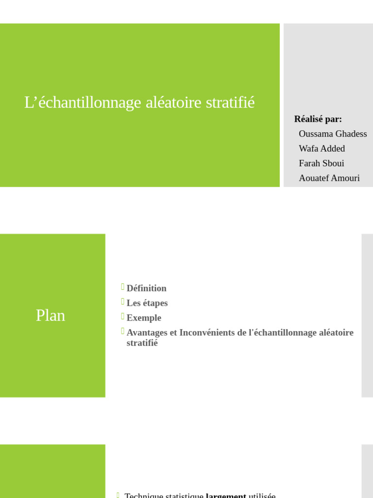 Échantillonnage Aléatoire Stratifié | PDF | Échantillonnage ...