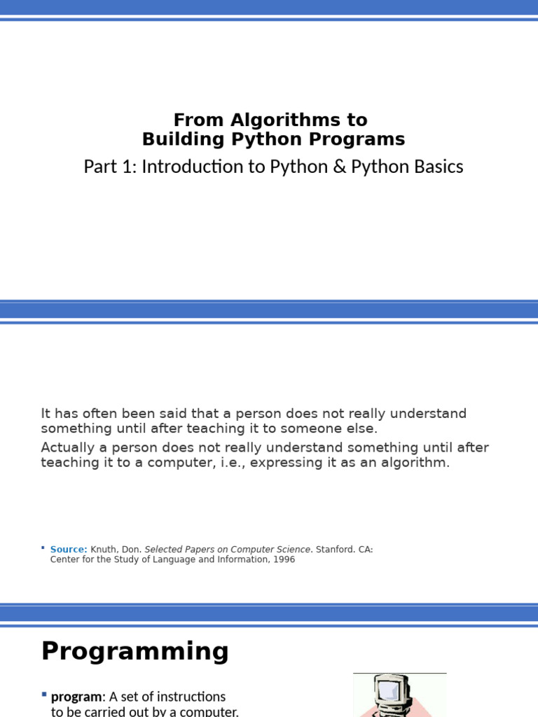 4a. From Algorithms To Python | PDF | Programming | Computer Program