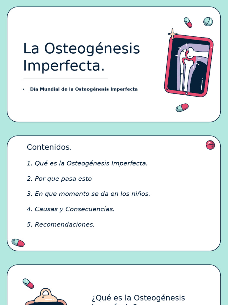 Osteogénesis Imperfecta: Causas y Cuidados | PDF