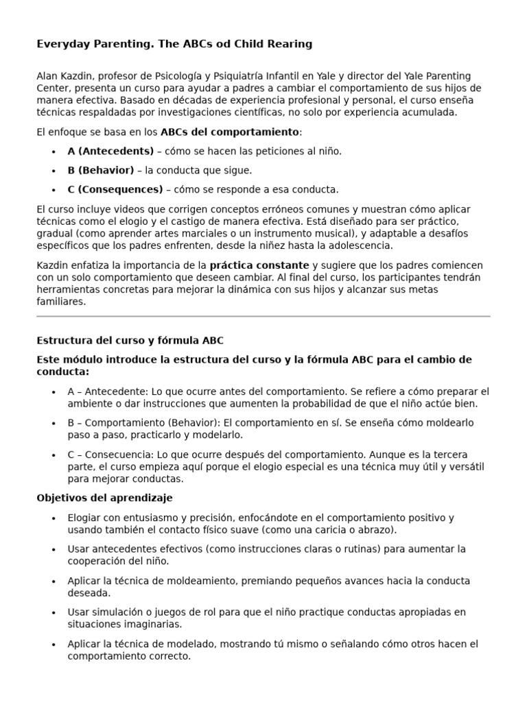 Everyday Parenting. The ABCs of Child Rearing | PDF | Comportamiento ...