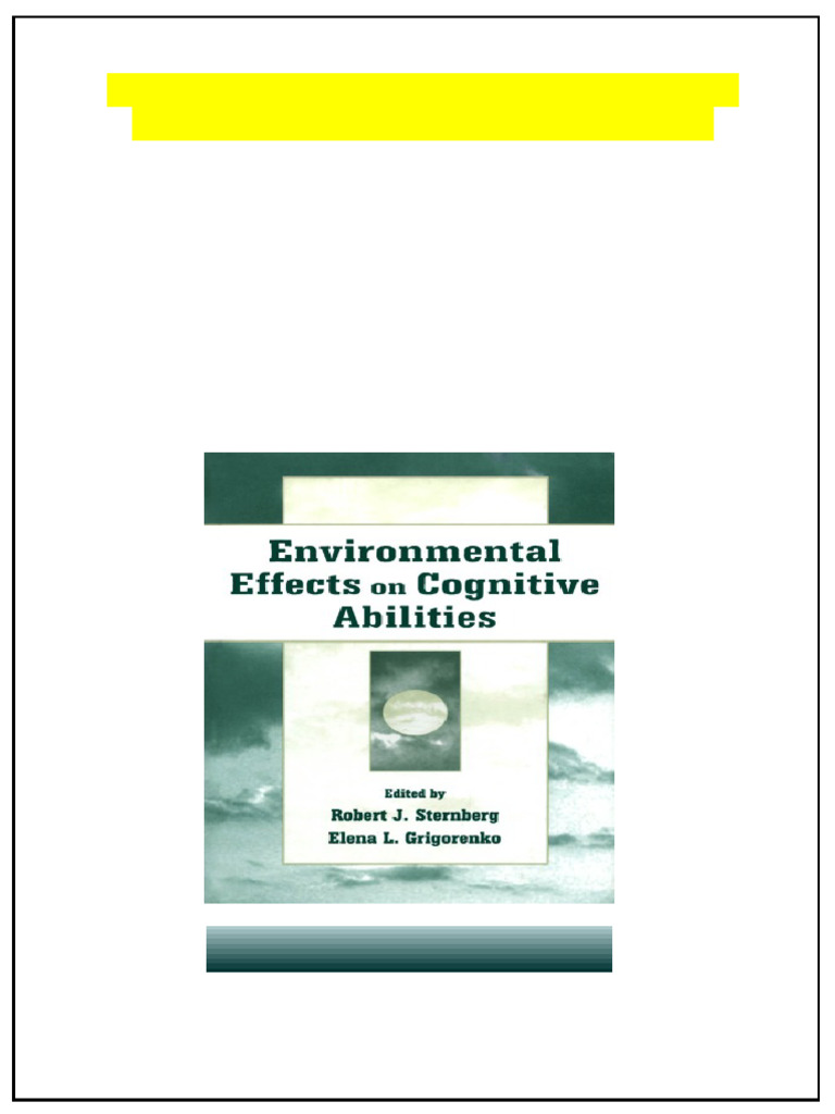 Environmental Effects On Cognitive Abilities 1st Edition Robert J. Sternberg Kindle & PDF ...