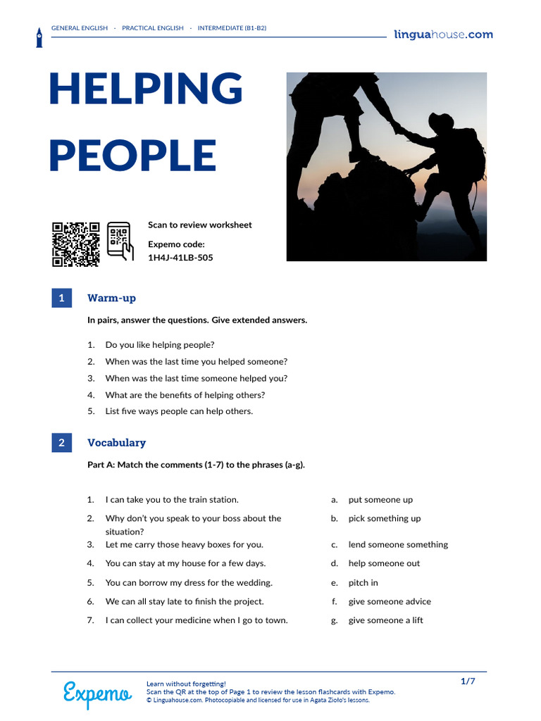 Helping People British English Student B1 B2 | PDF