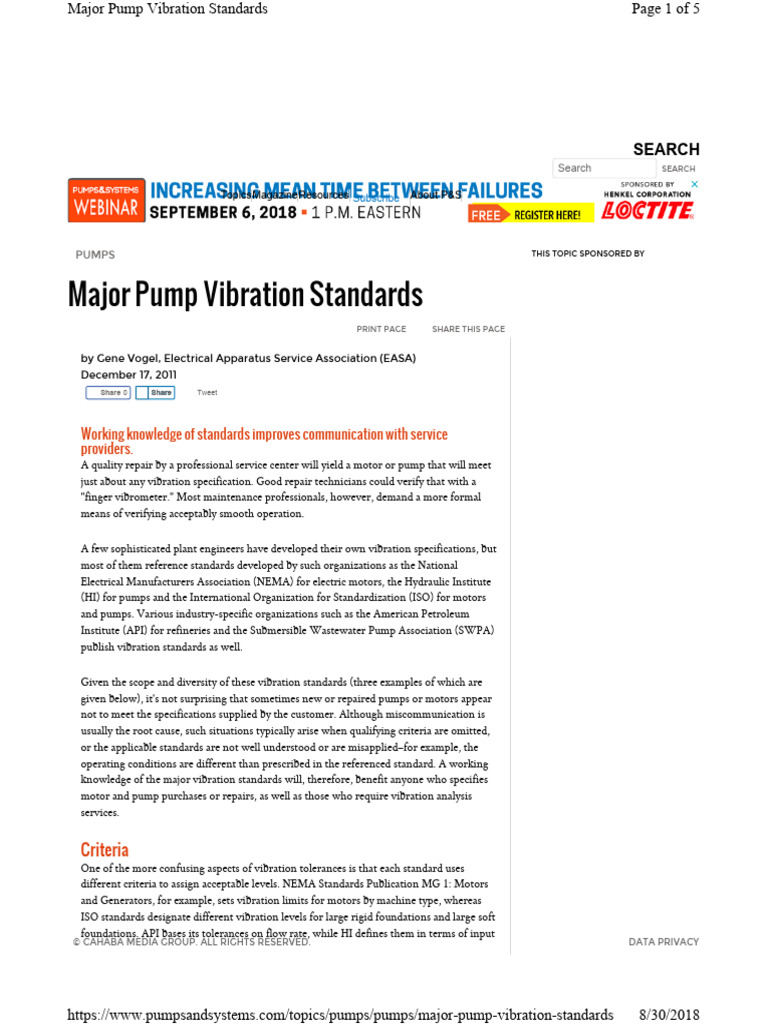 Major Pump Vibration Standards Explained | PDF | Pump | Machines