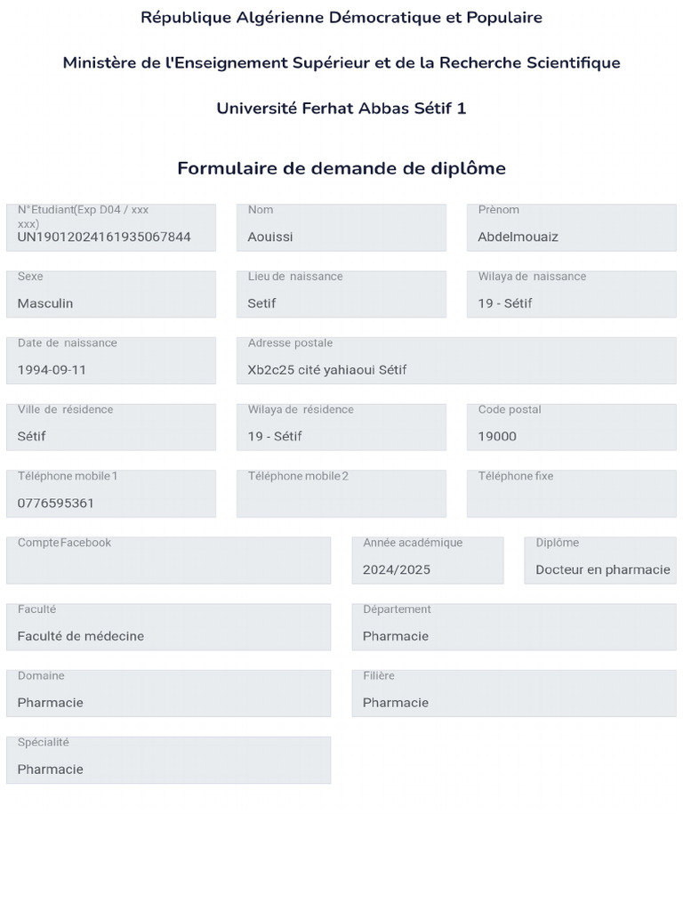 formulaire (1) | PDF