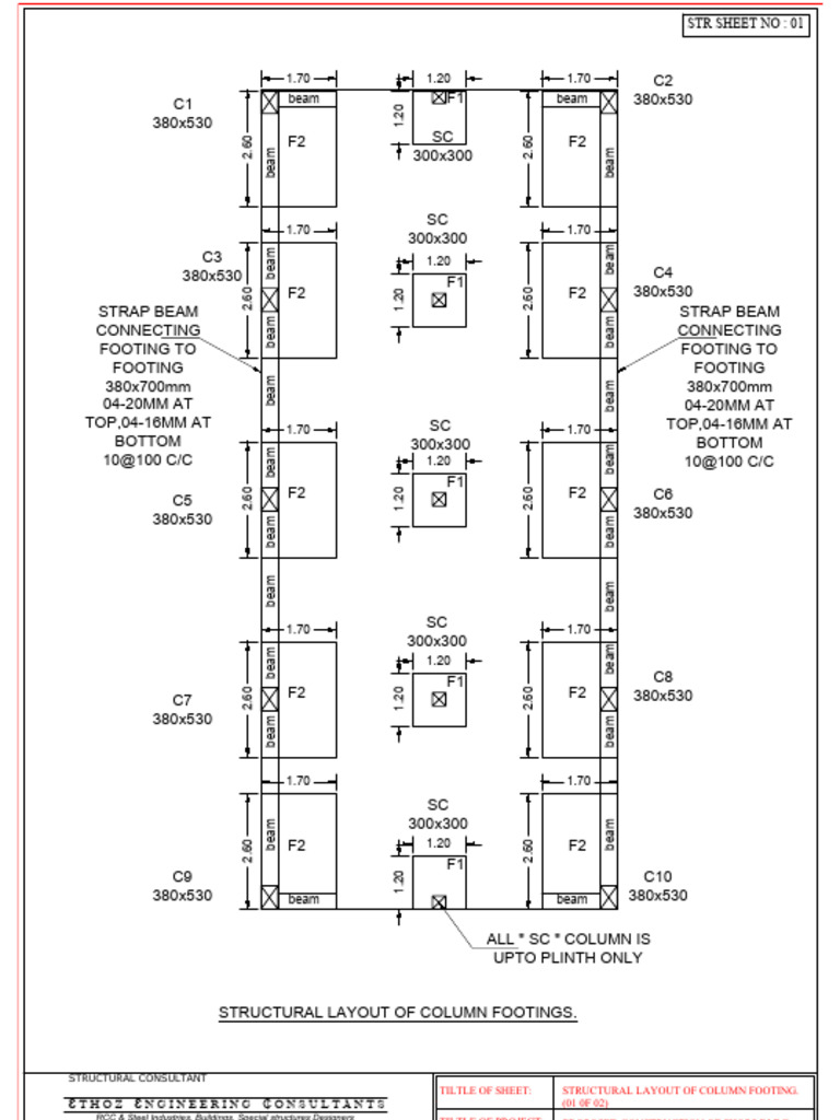Structural Layout of Column Footings | PDF