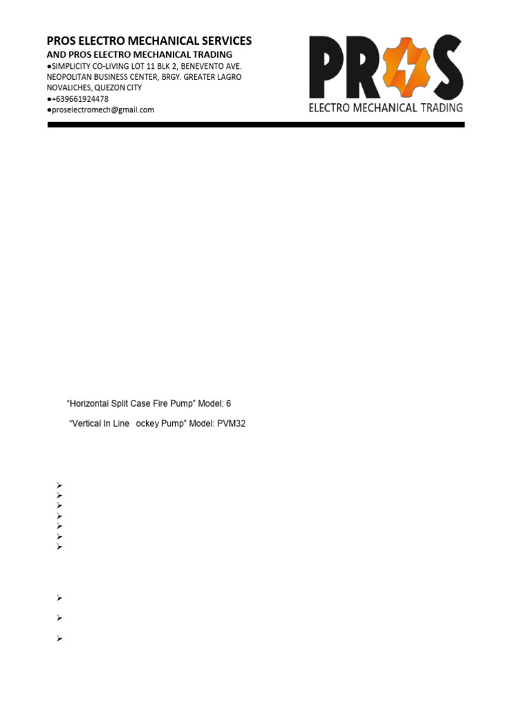 Pros Annual Fire Pump PMS - 250313 - 134052 | PDF | Mains Electricity ...