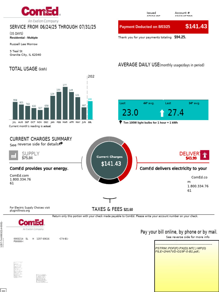 Illinois Utility Bill | PDF | Fee | Credit Card