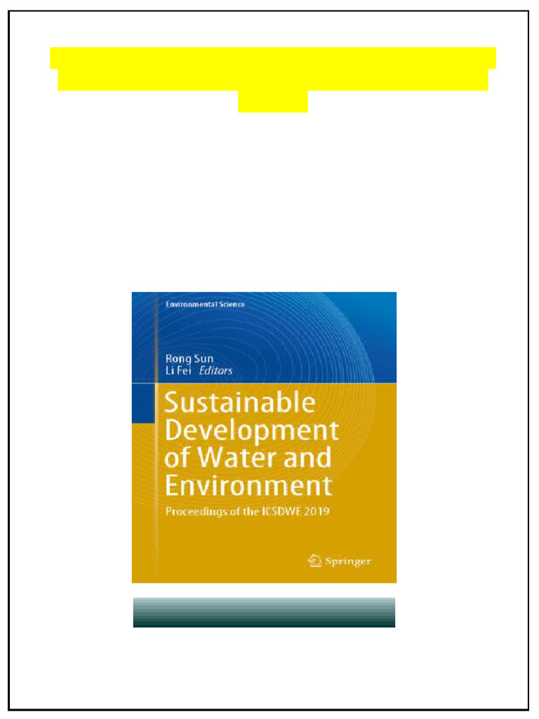 Sustainable Development of Water and Environment Proceedings of the ICSDWE 2019 Rong Sun full ...