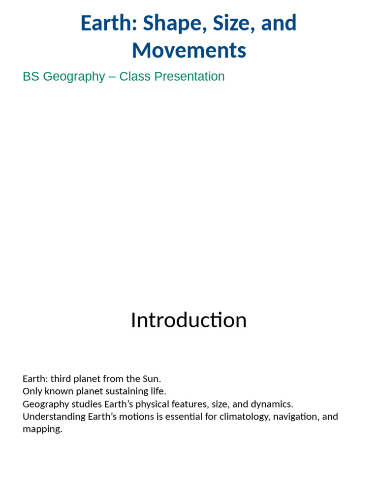 Earth Combined Visual PPT Fixed | PDF | Earth | Rotation
