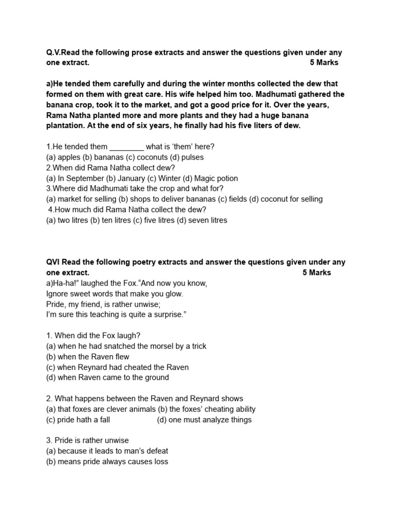 Analyzing Prose and Poetry Extracts | PDF
