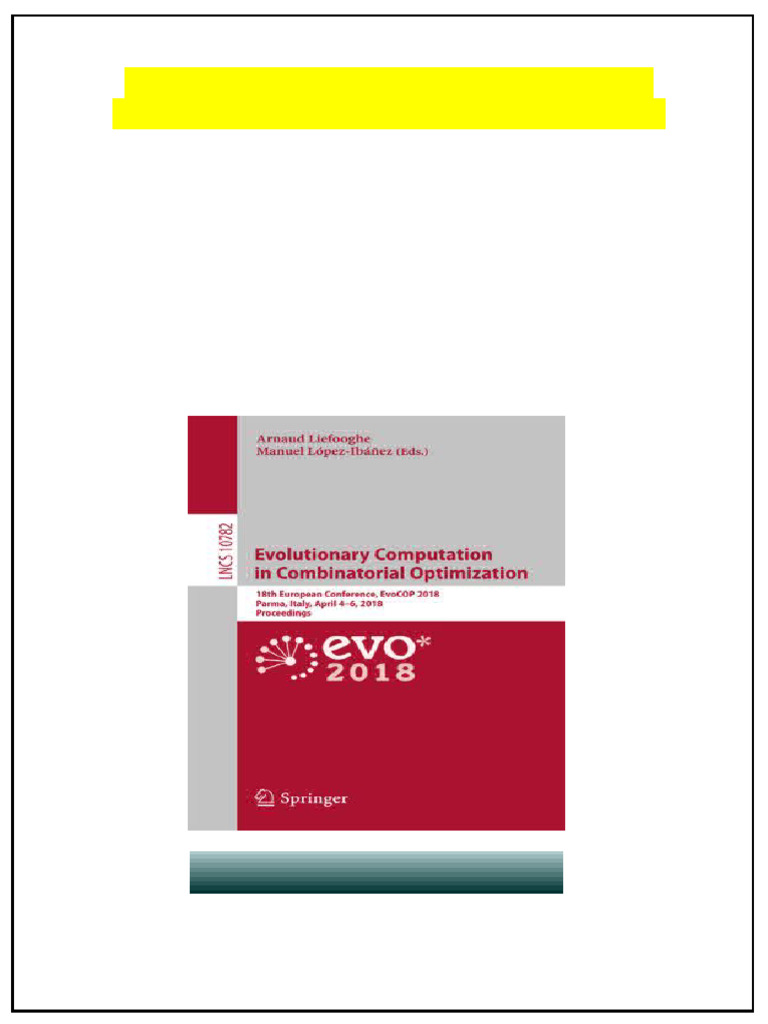 Evolutionary Computation in Combinatorial Optimization Arnaud Liefooghe Ready To Read | PDF ...