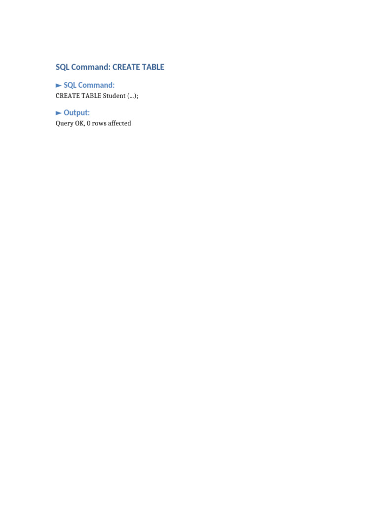 Create Table Output | PDF