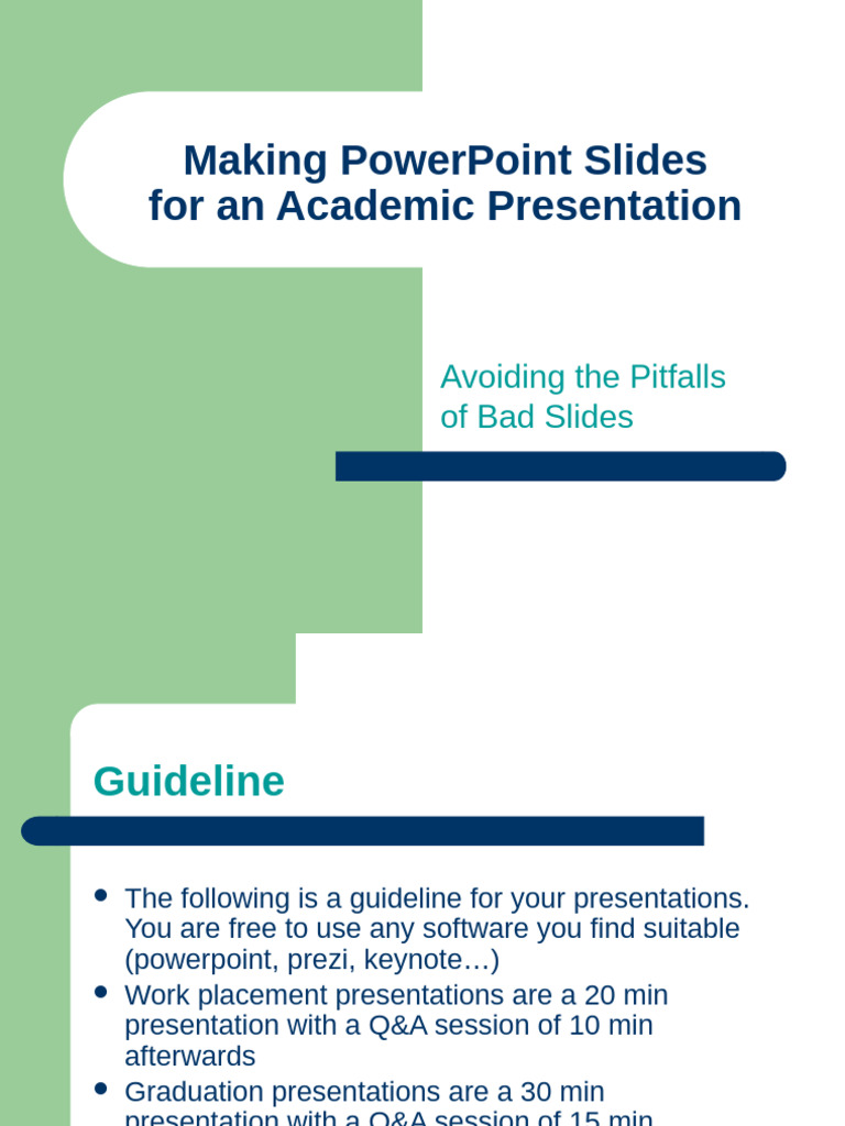 Academic Presentation Slide Tips | PDF | Human Communication | Linguistics