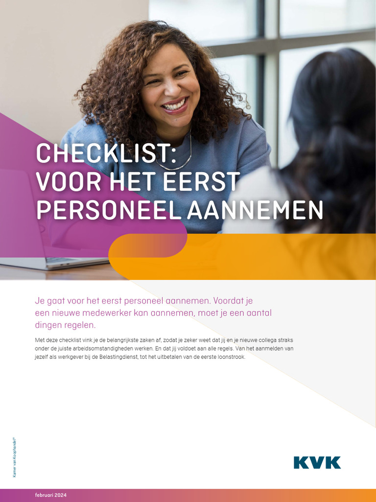 KVK Checklist Voor Het Eerst Personeel Aannemen | PDF