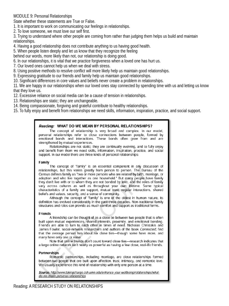 MODULE 9 Perdev Q2 Week 1 | PDF | Infidelity | Adolescence