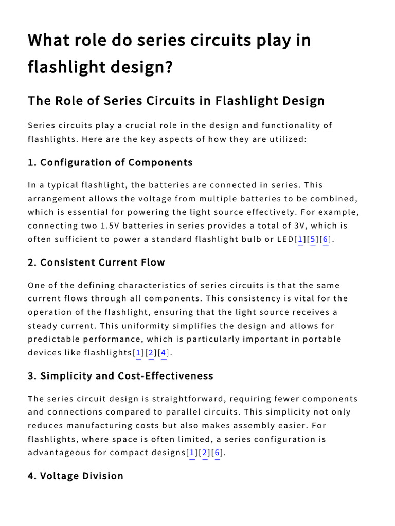 What Role Do Series Circuits Play in Flashlight Design | PDF | Series ...