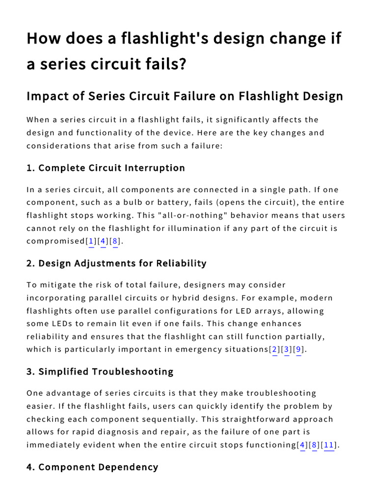 How Does A Flashlight's Design Change If A Series Circuit Fails | PDF ...