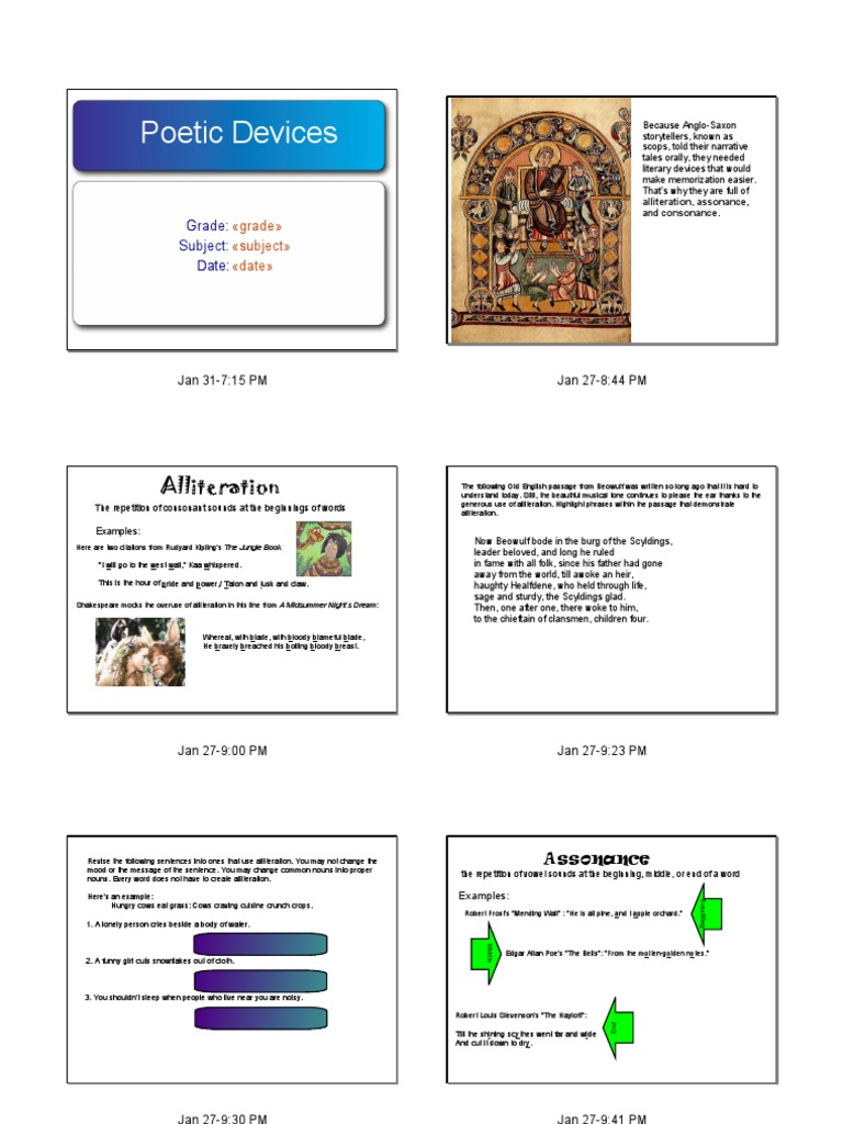 Beowulf Assonance Consonance Alliteration | PDF