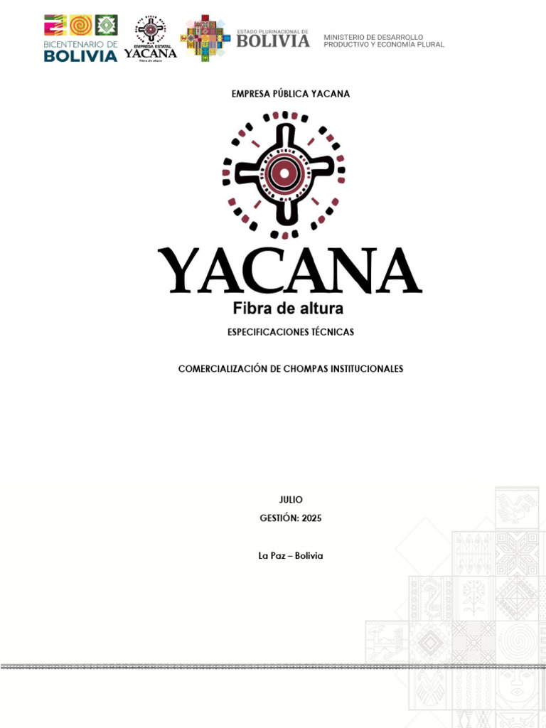 YACANA Especificaciones - Tecnicas - de - Chompas - InstituciónaleS - 2025 | PDF | Business ...