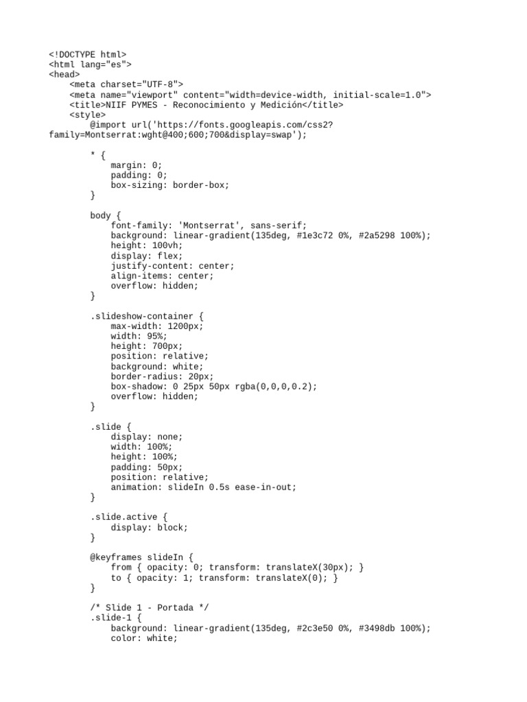Presentacion HTML | PDF | normas internacionales de INFORMACION ...
