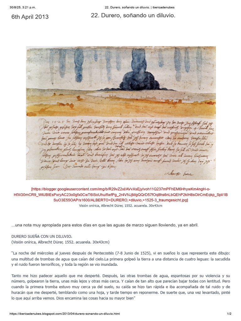 Durero y su sueño del diluvio | PDF | Albrecht Dürer