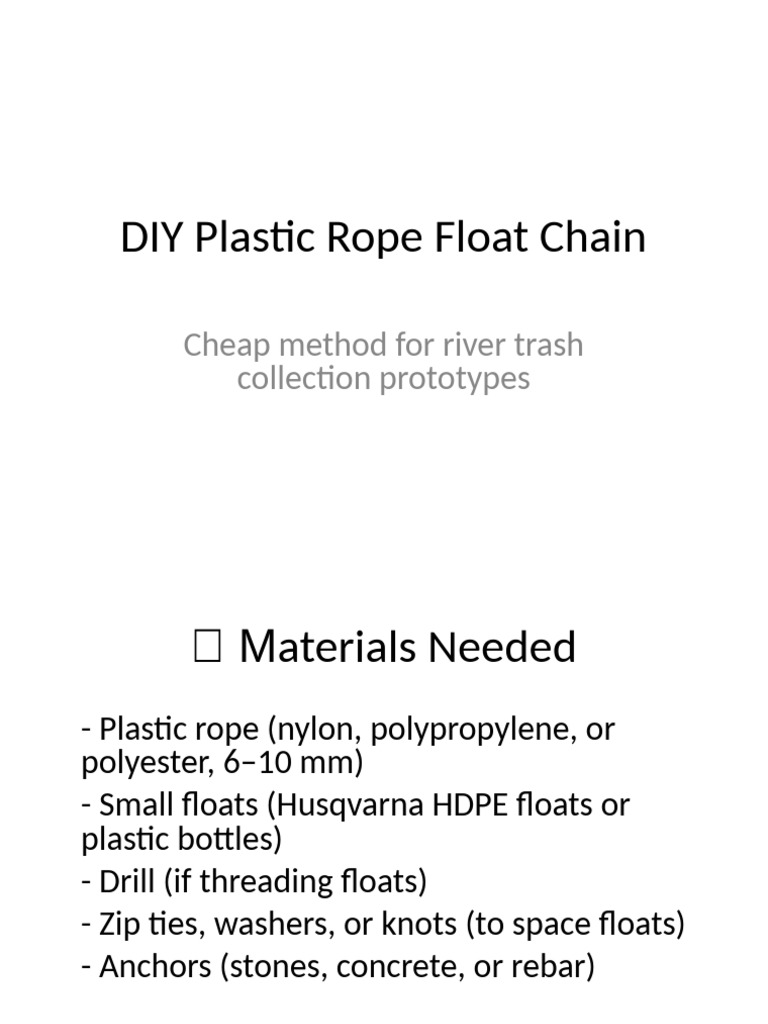 DIY River Trash Collection Float Chain | PDF