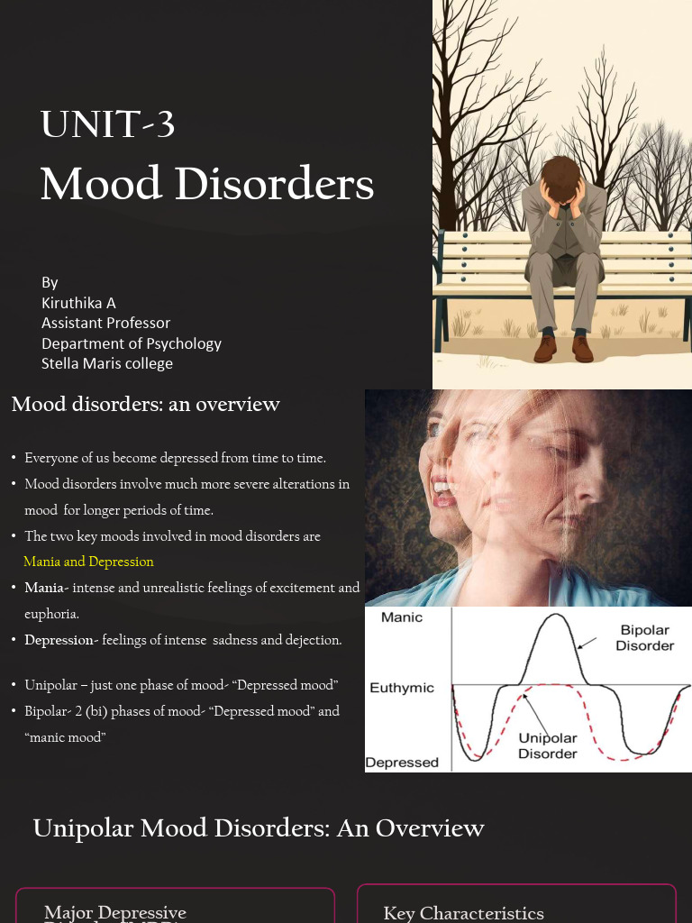 UNIT-3 Mood Disorders | PDF | Bipolar Disorder | Mood Disorders