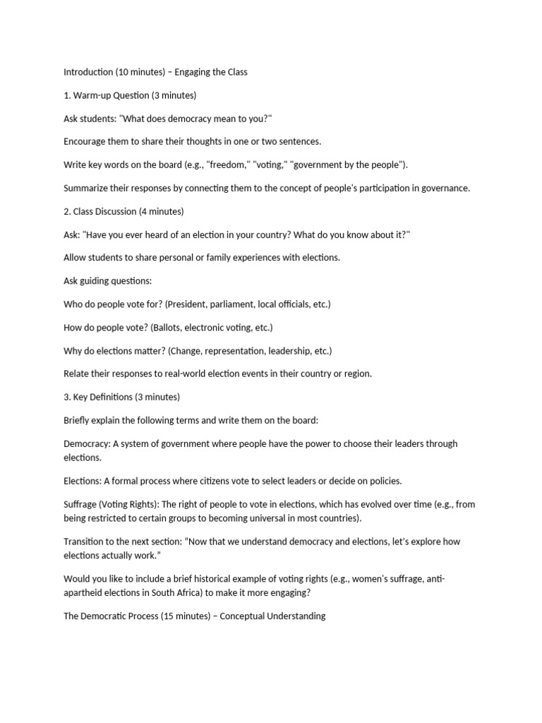 Understanding Democracy and Elections | PDF | Elections | Voting
