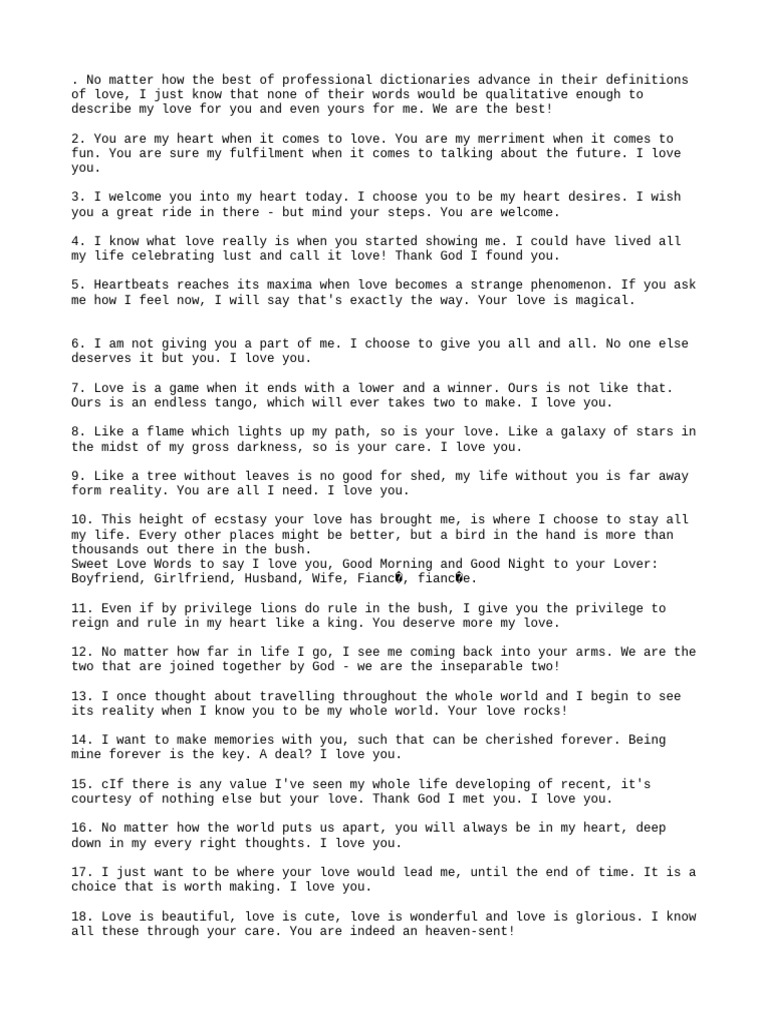 Love Words | PDF | Love