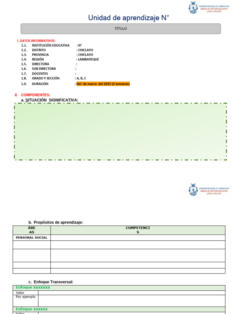 FORMATO DE UNIDAD DE APRENDIZAJE | PDF | Aprendizaje | Ciencia cognitiva