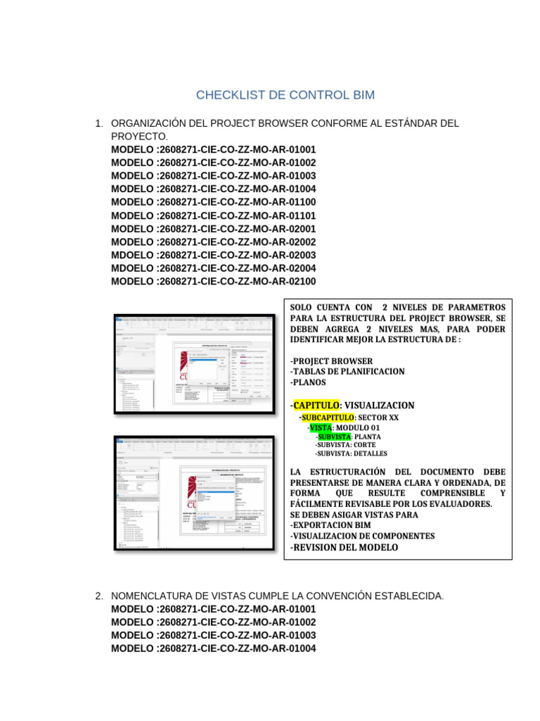 Checklist de Control BIM Estandarizado | PDF