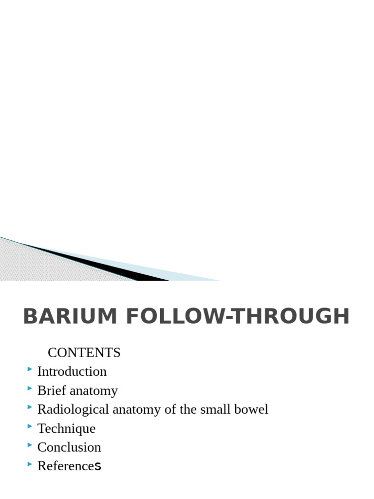 Barium Follow-Through Procedure Guide | PDF | Gastrointestinal Tract ...