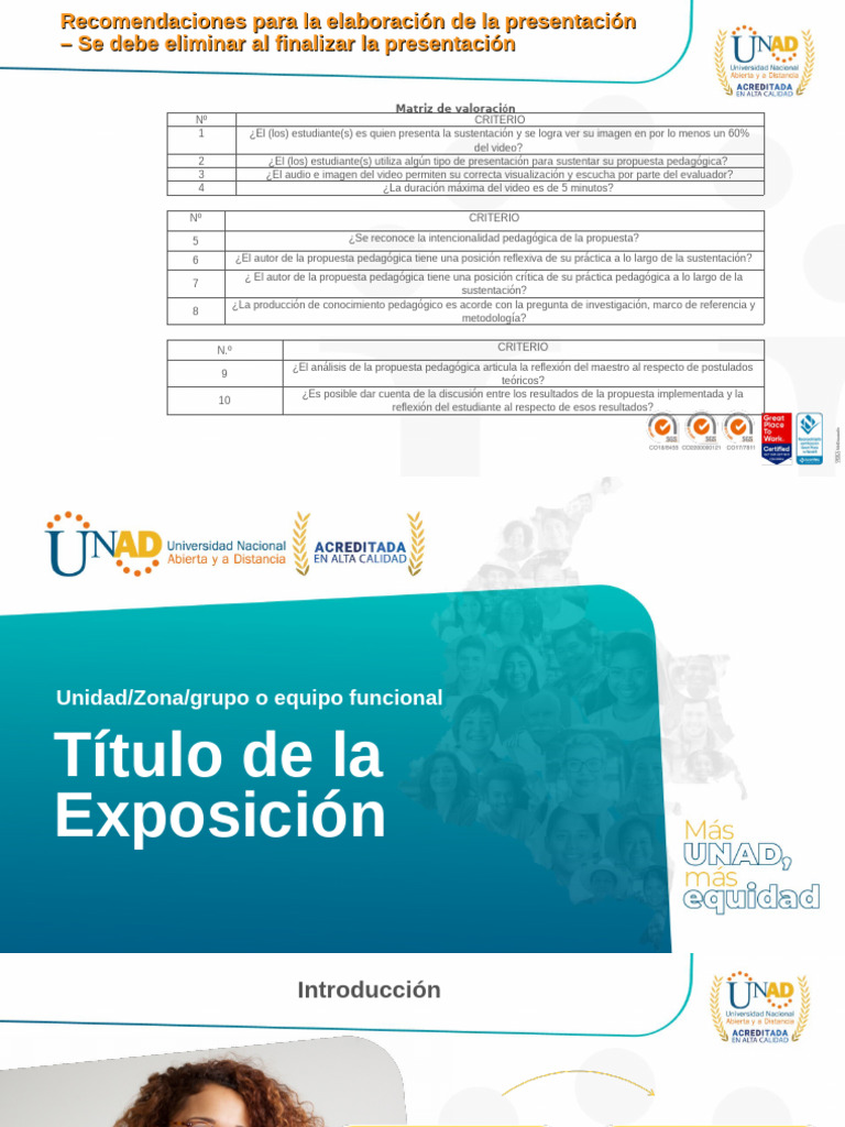 Anexo 8 - Ejemplo de Presentación para El Video NNNN | PDF