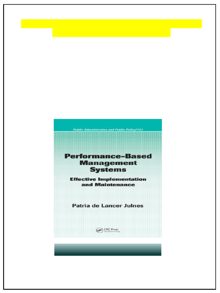 Performance Based Management Systems Patria De Lancer Julnes newest edition 2025 | PDF | Survey ...