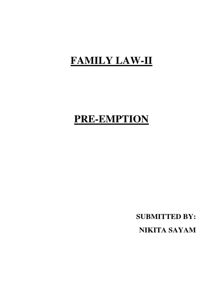 Pre-Emption by Nikita | PDF | Property | Natural And Legal Rights