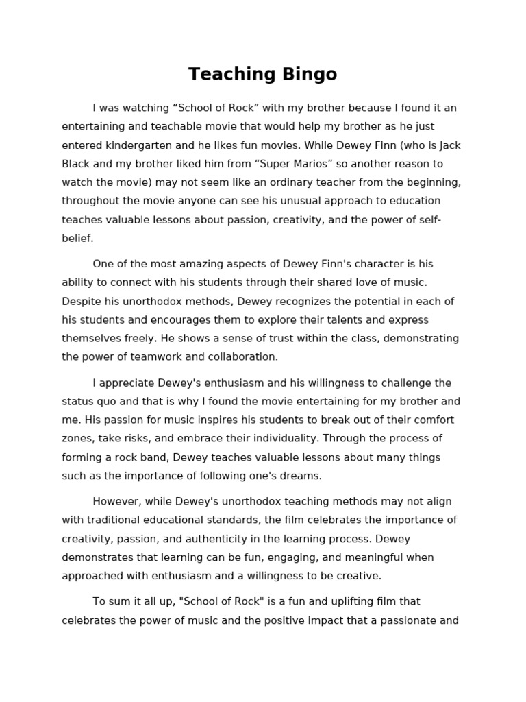 Lessons from "School of Rock" | PDF